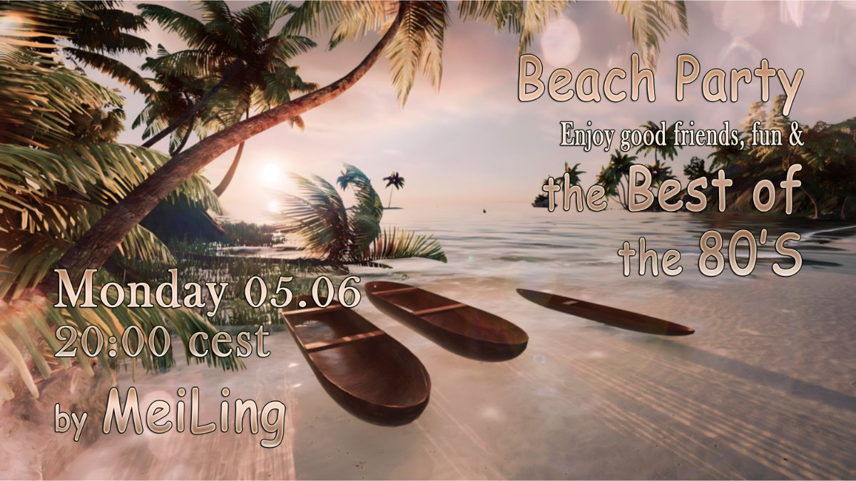 80s Beach Party - thr 05/06 - Events and Activities - 3DXChat Community